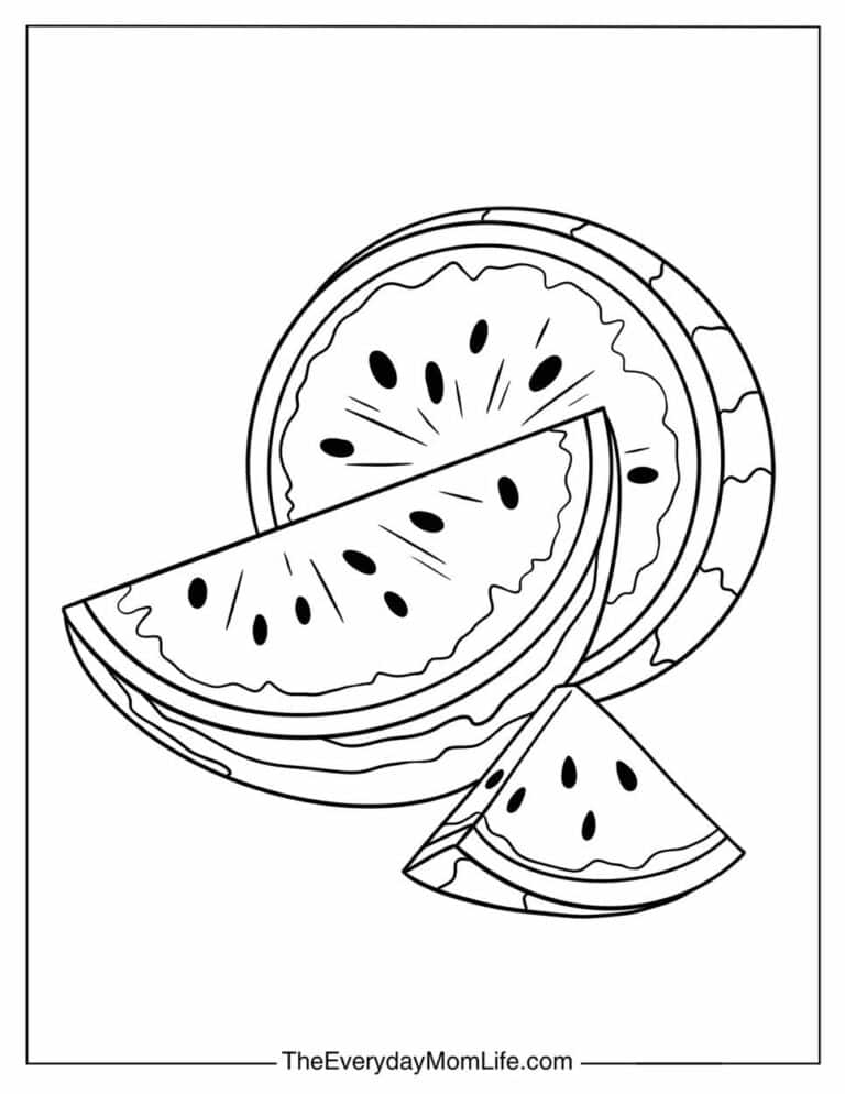 Watermelon Coloring Pages for Kids (Free PDF)