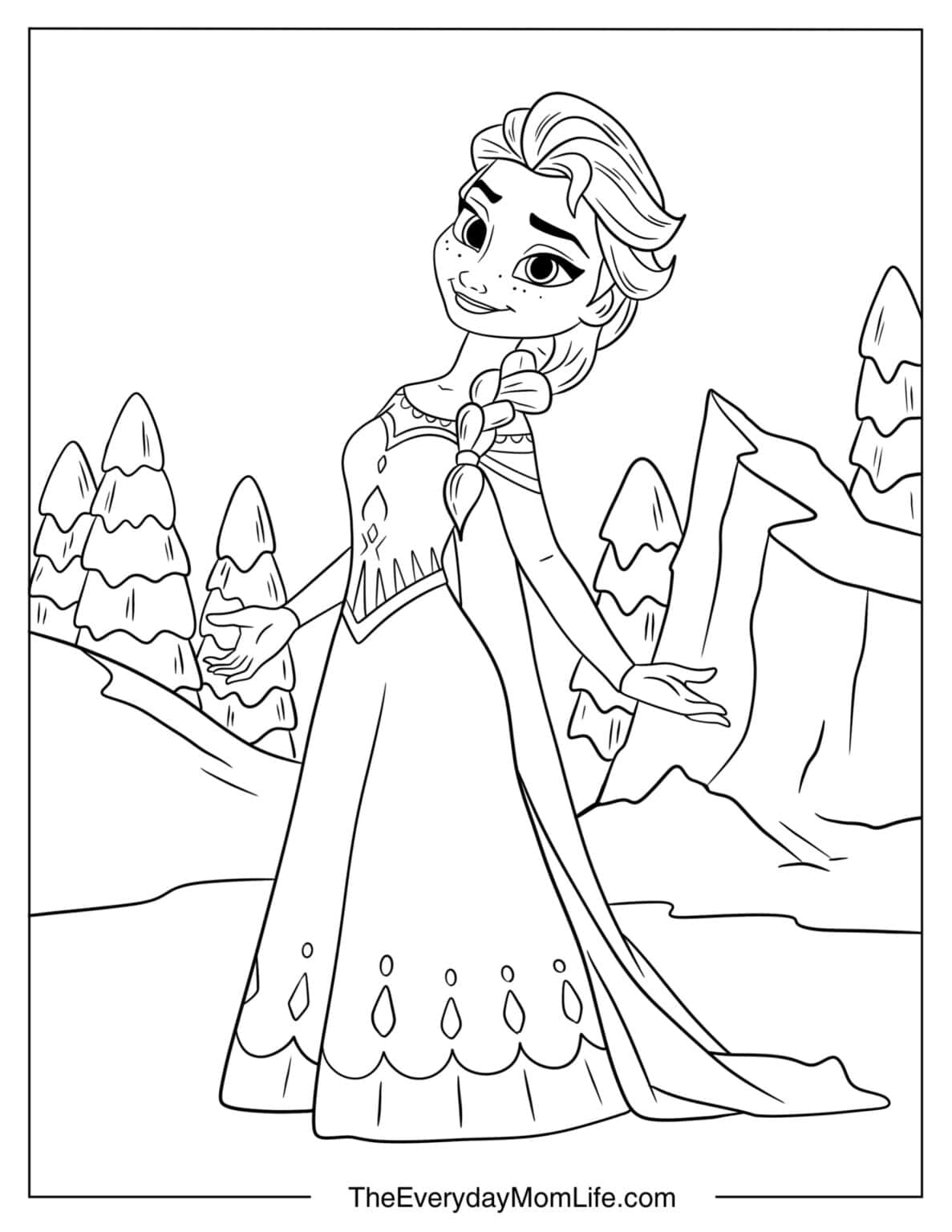 35 PDF Printable Elsa Coloring Pages - The Everyday Mom Life