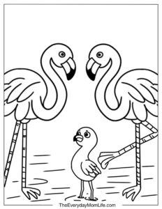 PDF Printable Flamingo Coloring Pages