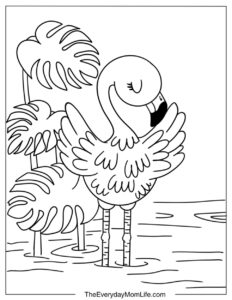 PDF Printable Flamingo Coloring Pages