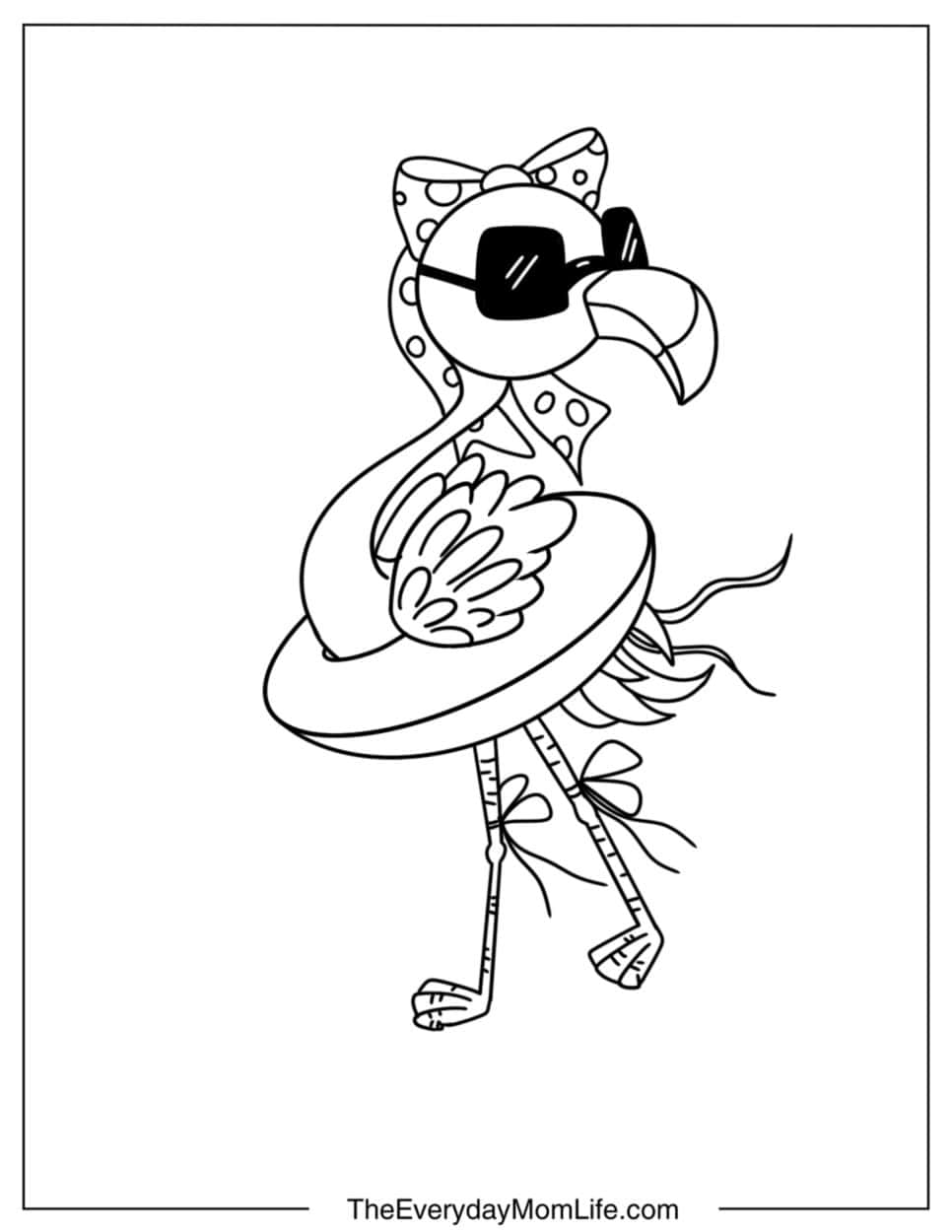 PDF Printable Flamingo Coloring Pages
