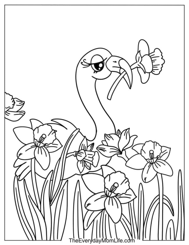 PDF Printable Flamingo Coloring Pages