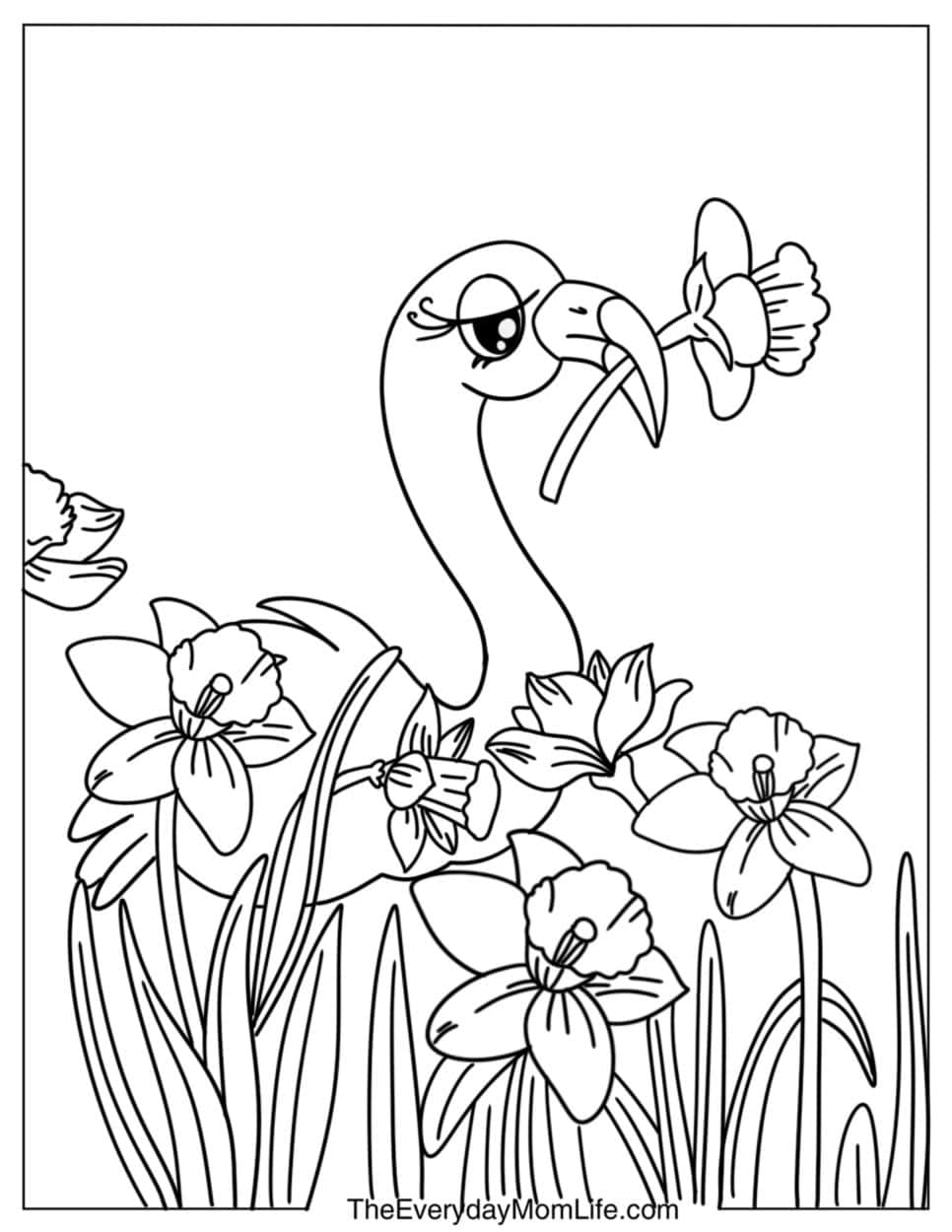 PDF Printable Flamingo Coloring Pages