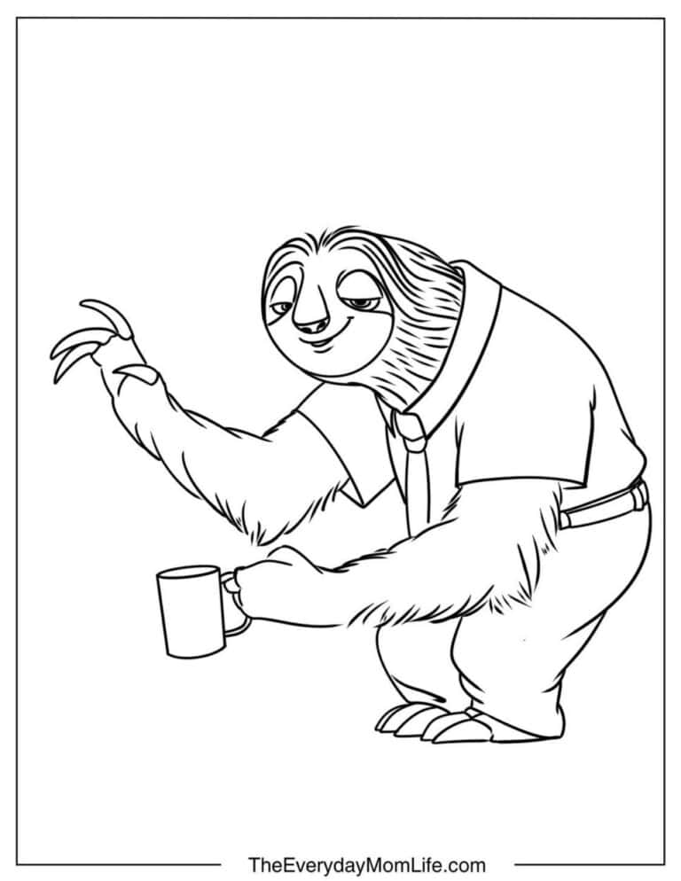 Sloth Coloring Pages For Kids (Free PDF)
