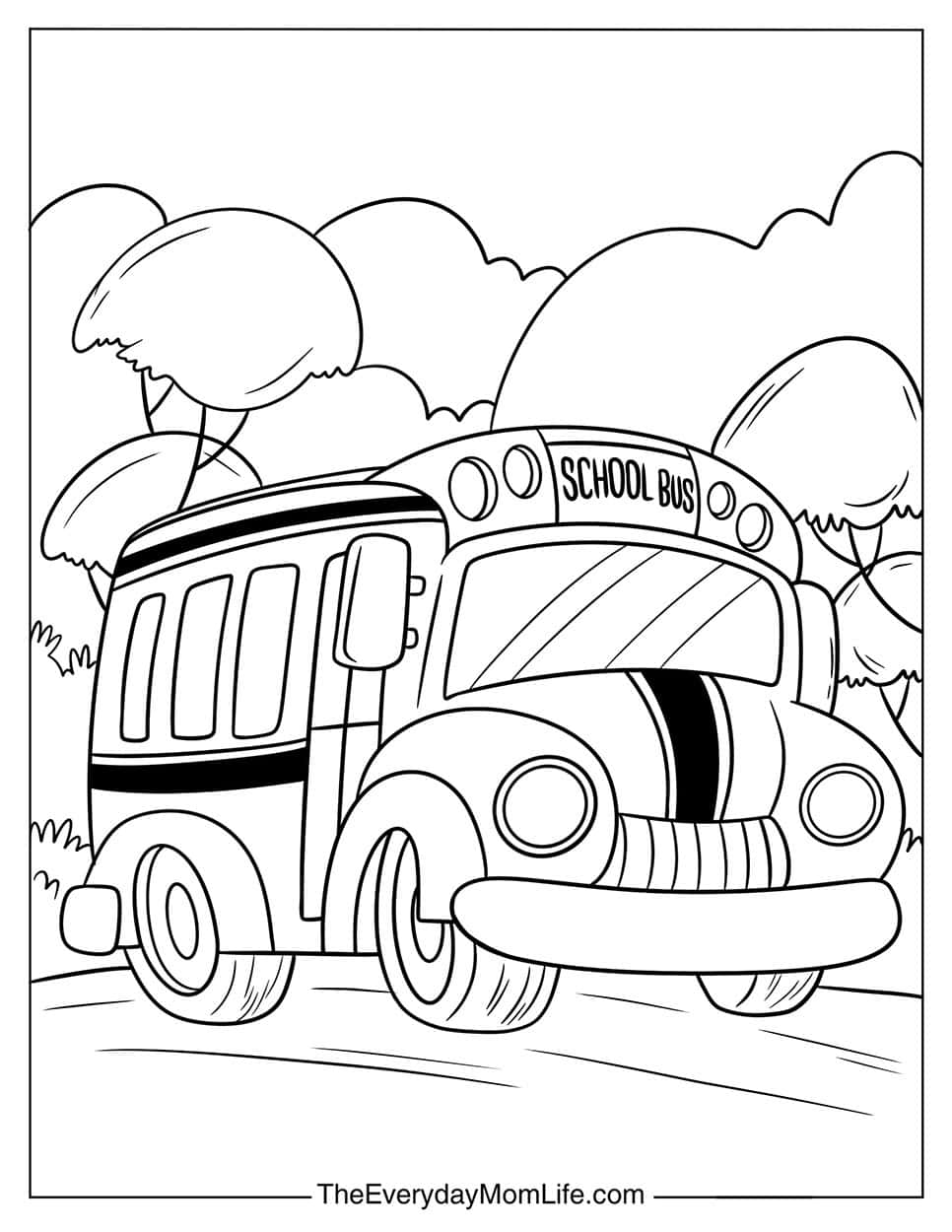 Free Printable School Bus Coloring Pages - The Everyday Mom Life