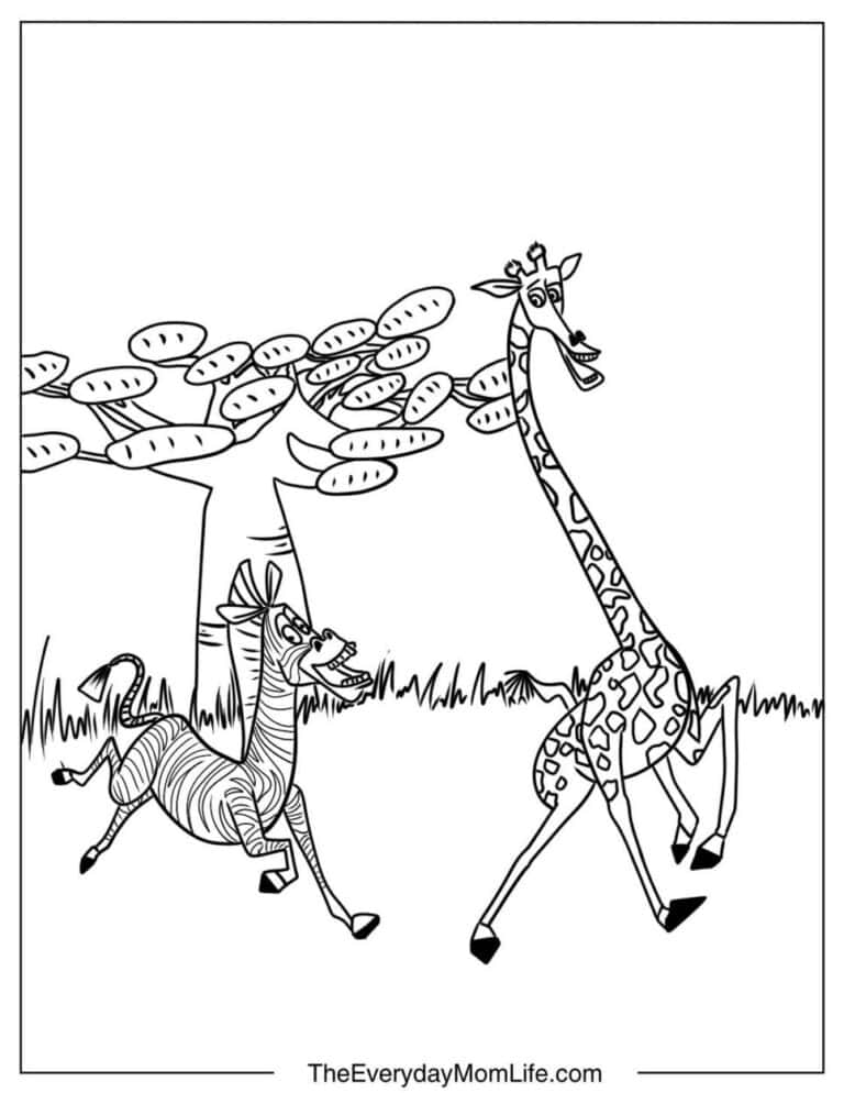 Giraffe Coloring Pages For Kids (Free PDF)