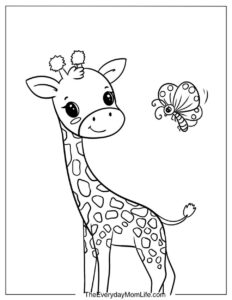 Giraffe Coloring Pages For Kids (Free PDF)