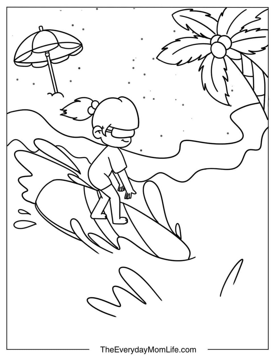 Beach Coloring Pages for Kids (Free PDF)