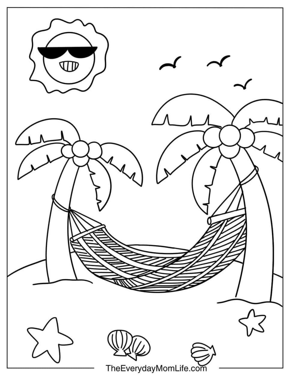Beach Coloring Pages for Kids (Free PDF)