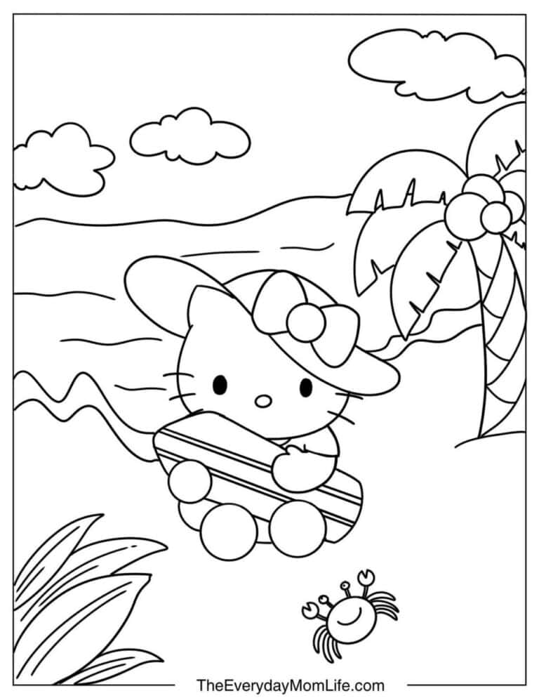 Beach Coloring Pages for Kids (Free PDF)