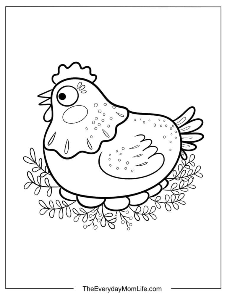 Chicken Coloring Pages for Kids (Free PDF) - The Everyday Mom Life