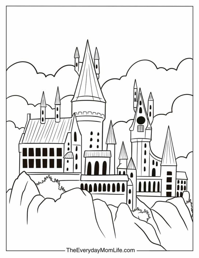 Castle Coloring Pages for Kids (Free Printable)