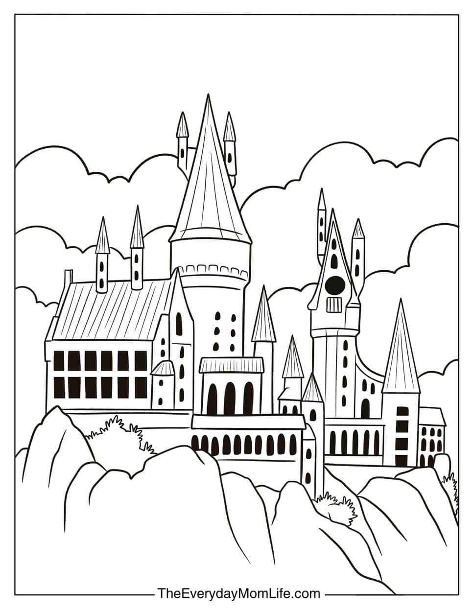 Castle Coloring Pages for Kids (Free Printable)