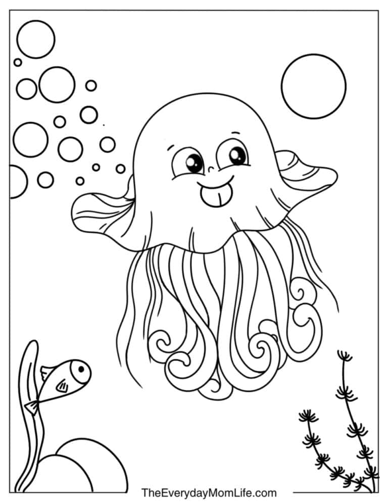 PDF Printable Jellyfish Coloring Pages - The Everyday Mom Life