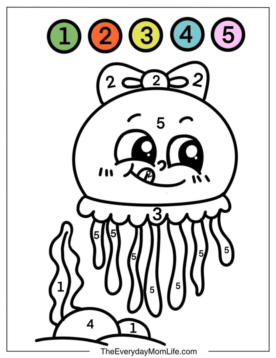 PDF Printable Jellyfish Coloring Pages - The Everyday Mom Life