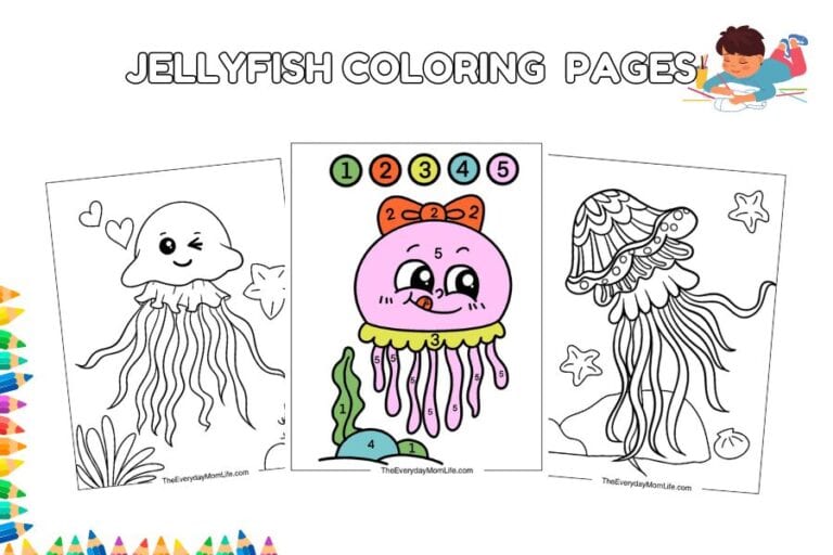 PDF Printable Jellyfish Coloring Pages - The Everyday Mom Life