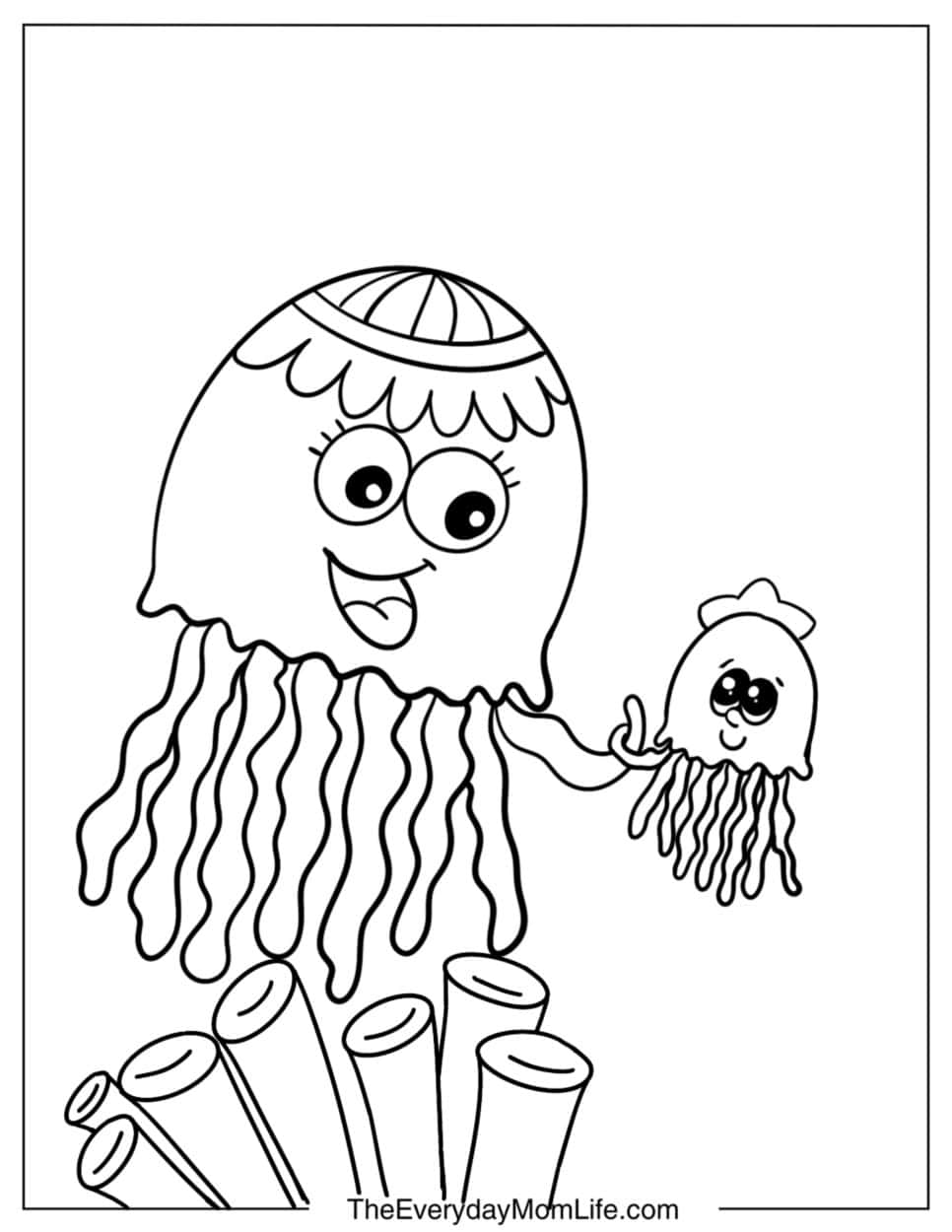 PDF Printable Jellyfish Coloring Pages - The Everyday Mom Life