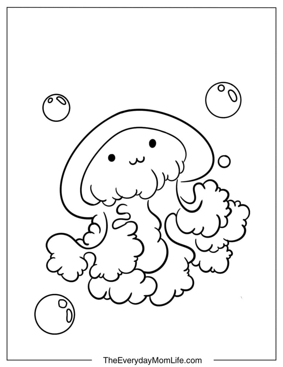 PDF Printable Jellyfish Coloring Pages - The Everyday Mom Life