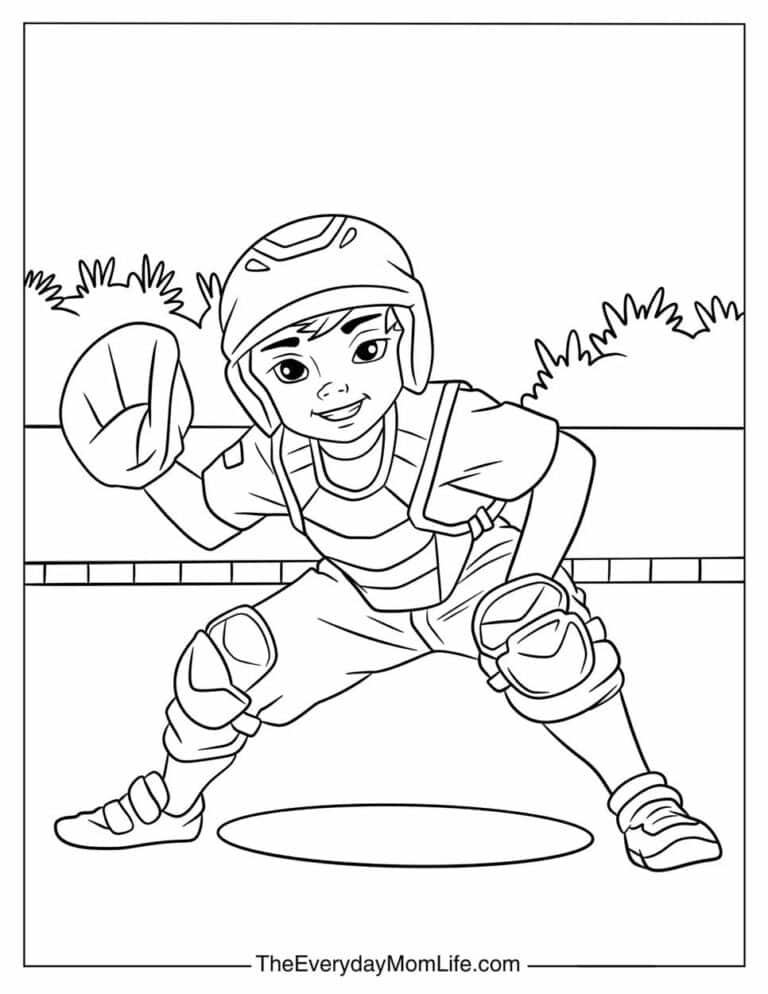 PDF Printable Baseball Coloring Pages - The Everyday Mom Life