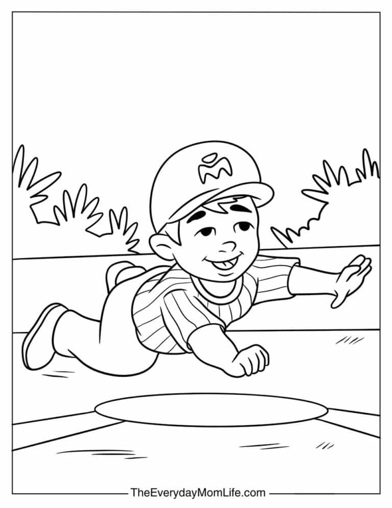 PDF Printable Baseball Coloring Pages - The Everyday Mom Life