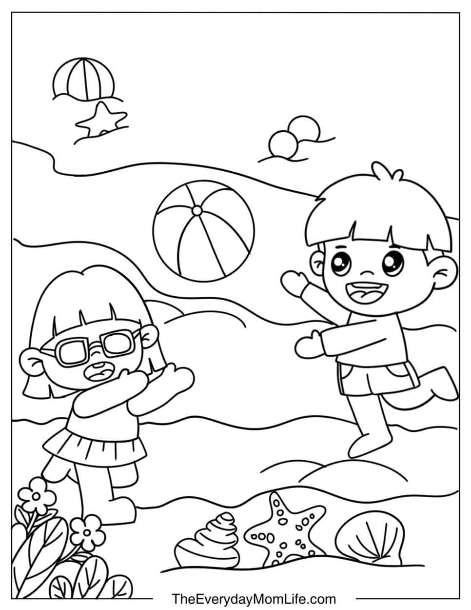 Beach Coloring Pages for Kids (Free PDF)