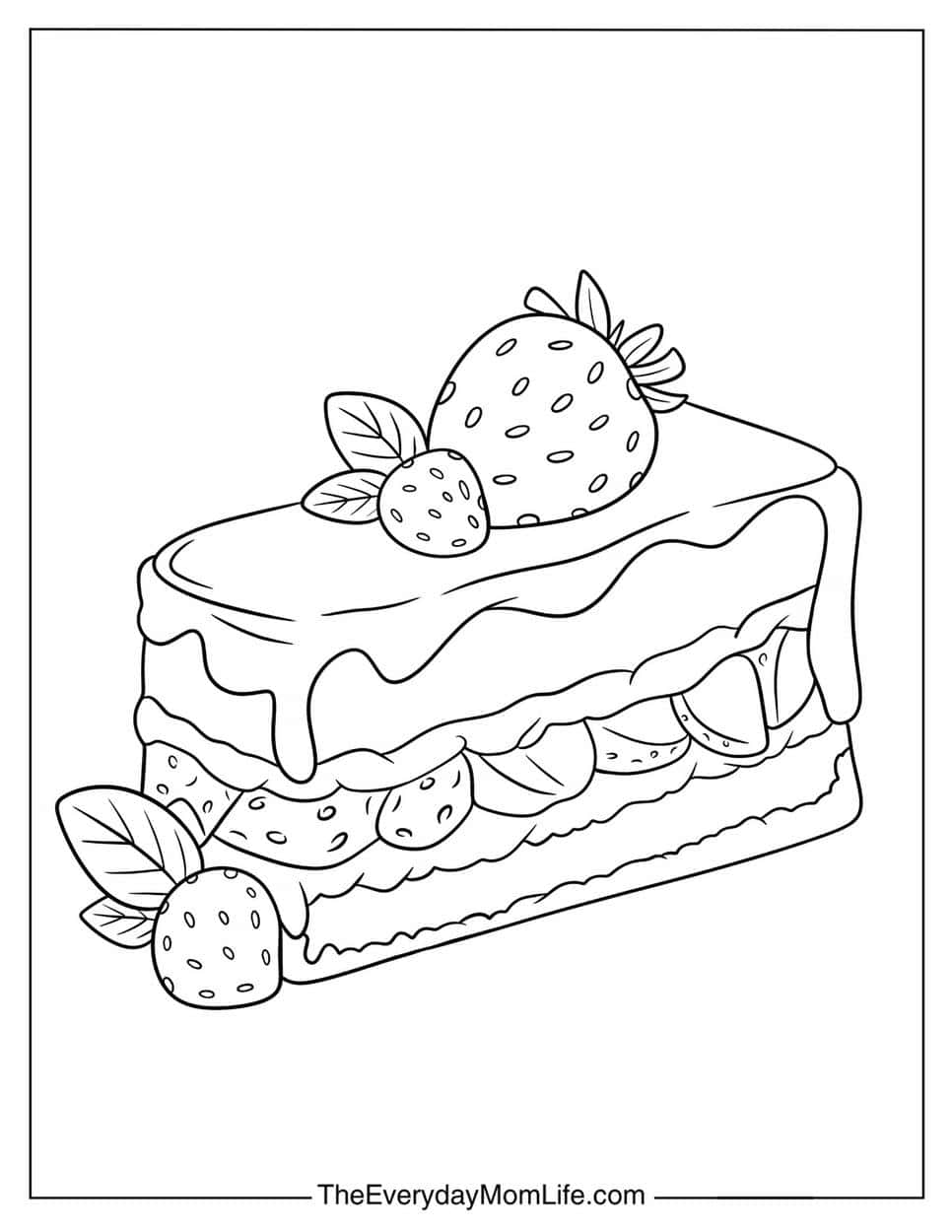 Strawberry Coloring Pages for Kids (Free Printable)