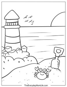 Beach Coloring Pages for Kids (Free PDF)