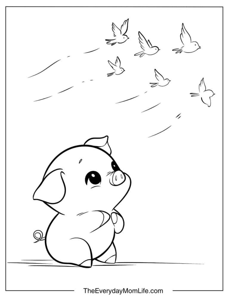 Pig Coloring Pages for Kids (Free PDF)