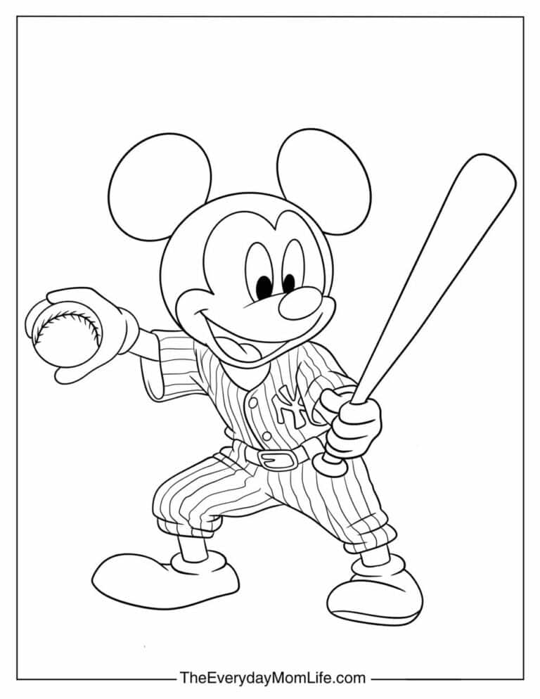 PDF Printable Baseball Coloring Pages - The Everyday Mom Life