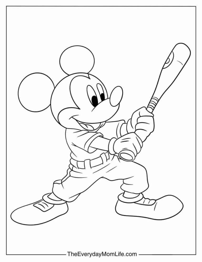 PDF Printable Baseball Coloring Pages - The Everyday Mom Life