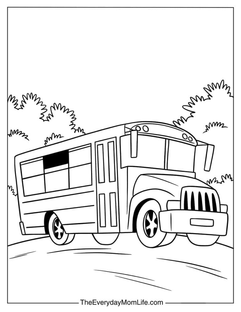 Free Printable School Bus Coloring Pages - The Everyday Mom Life