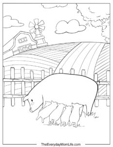 Pig Coloring Pages for Kids (Free PDF)