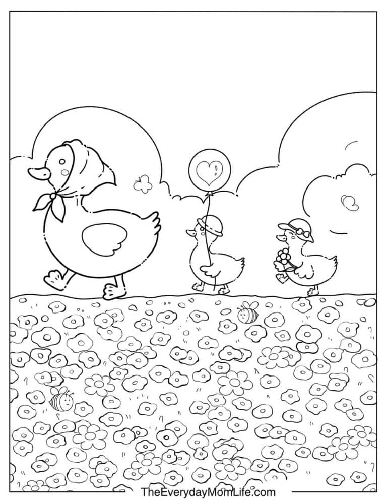 PDF Printable Duck Coloring Pages - The Everyday Mom Life