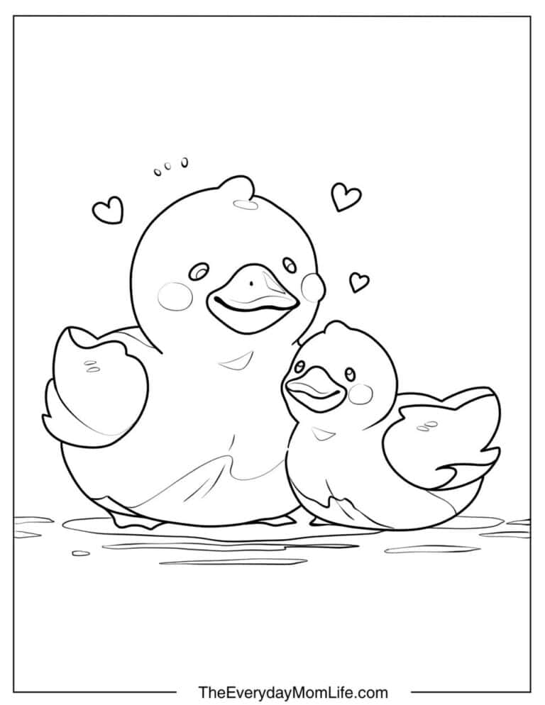 PDF Printable Duck Coloring Pages - The Everyday Mom Life