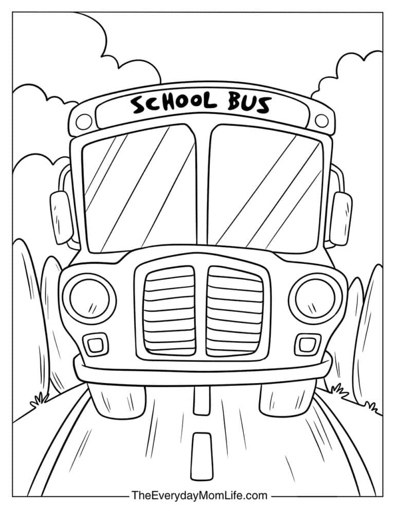 Free Printable School Bus Coloring Pages - The Everyday Mom Life