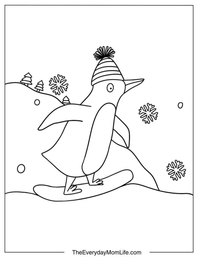 Penguin Coloring Pages For Kids (Free PDF)