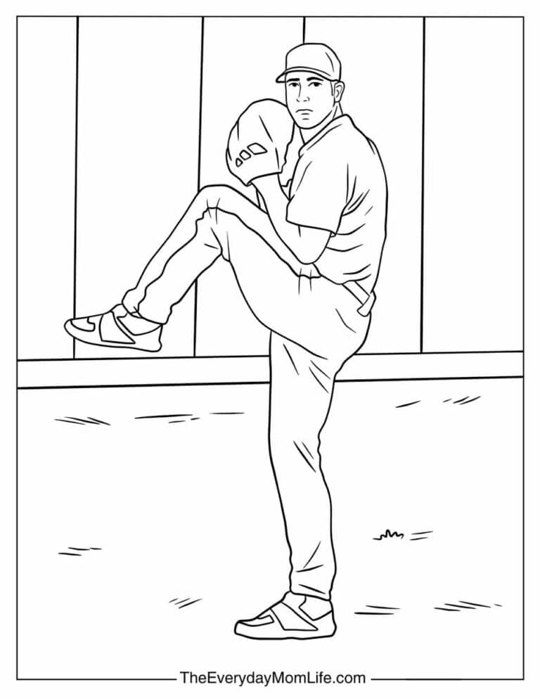 PDF Printable Baseball Coloring Pages - The Everyday Mom Life