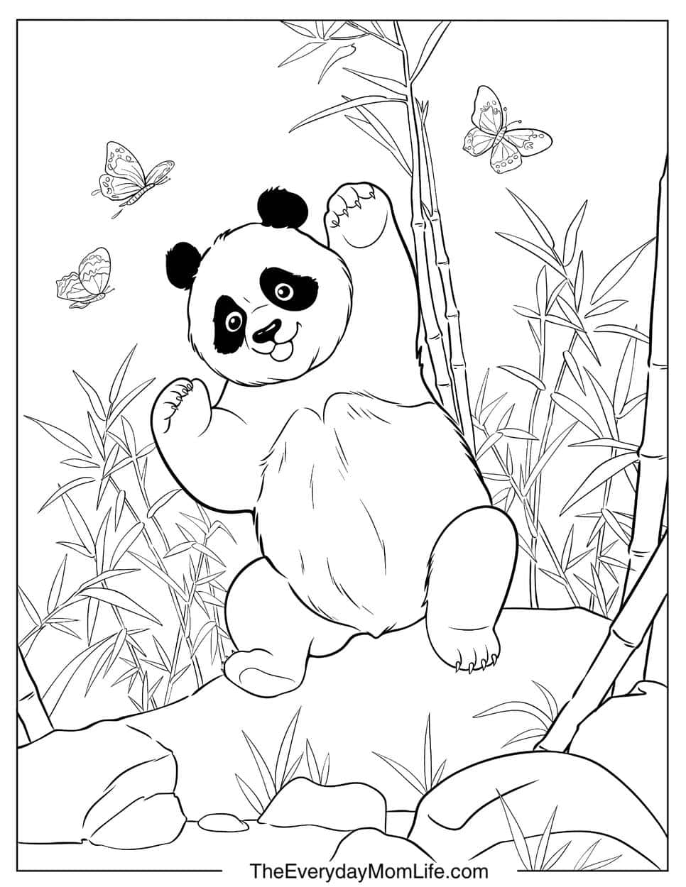 Panda Coloring Pages for Kids (Free PDF)