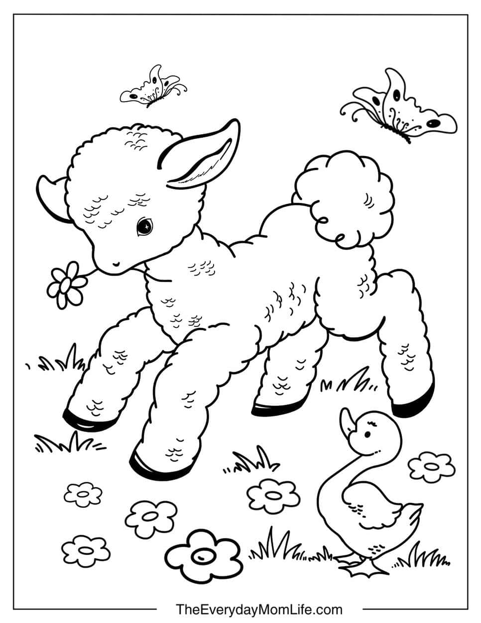 Sheep Coloring Pages for Kids (Free PDF)