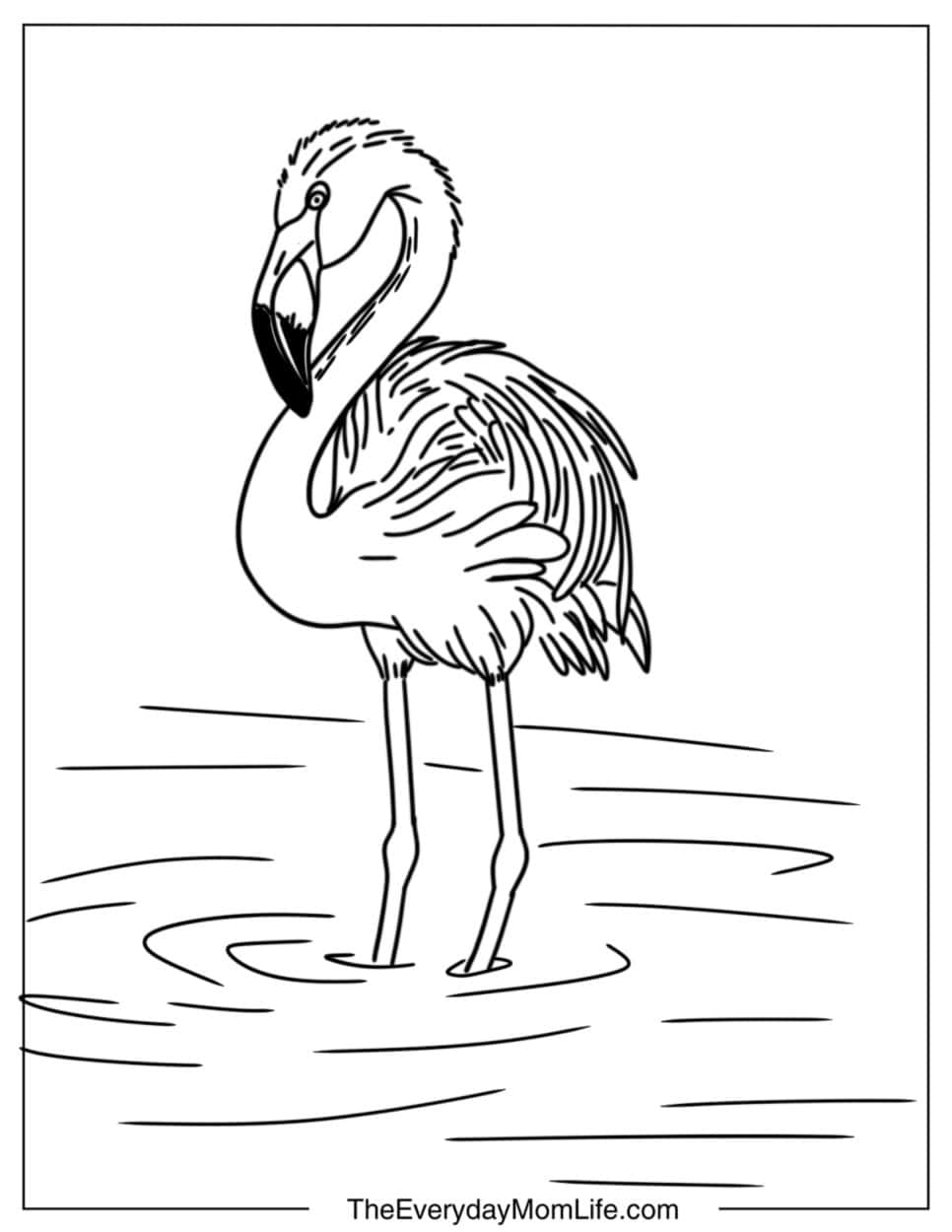 PDF Printable Flamingo Coloring Pages