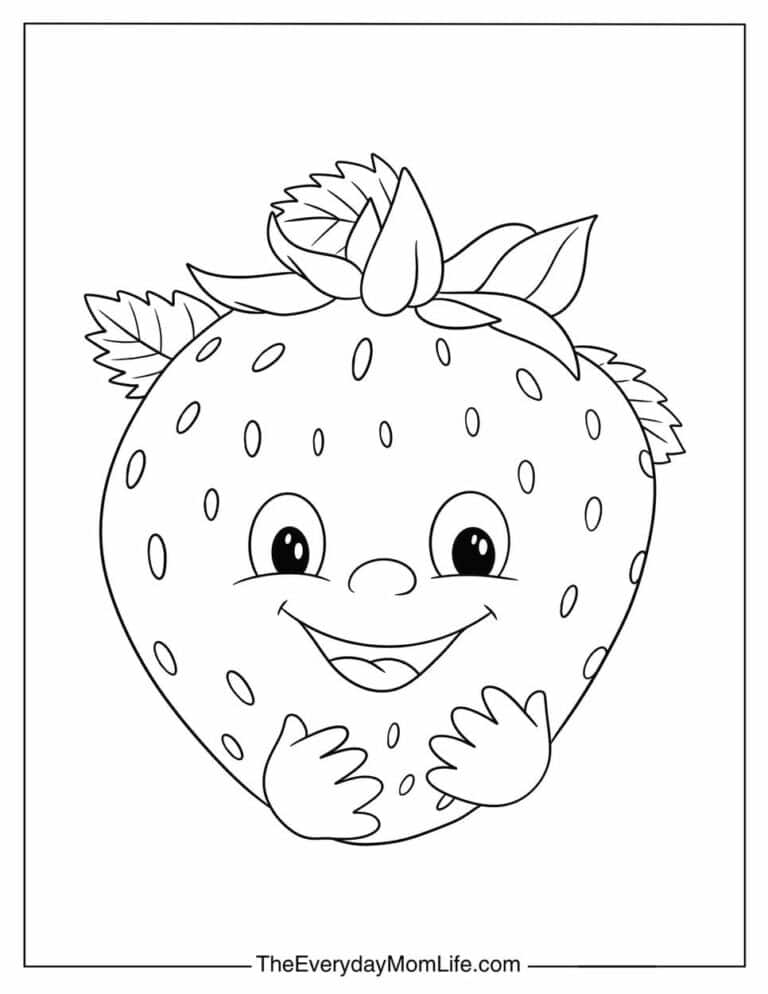 Strawberry Coloring Pages for Kids (Free Printable)