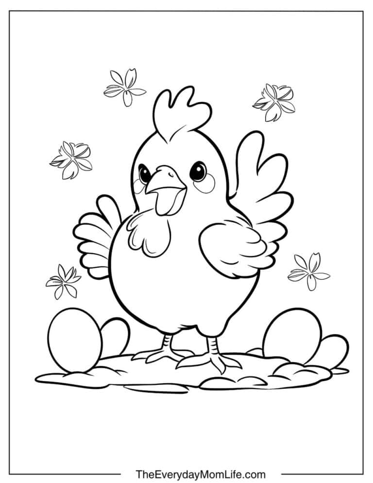 Chicken Coloring Pages for Kids (Free PDF) - The Everyday Mom Life