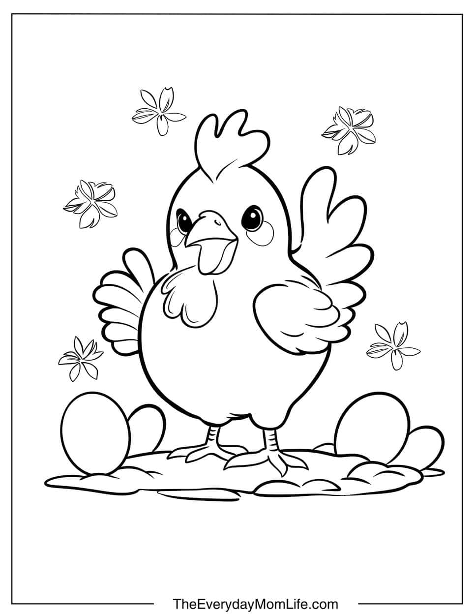 Chicken Coloring Pages for Kids (Free PDF) - The Everyday Mom Life