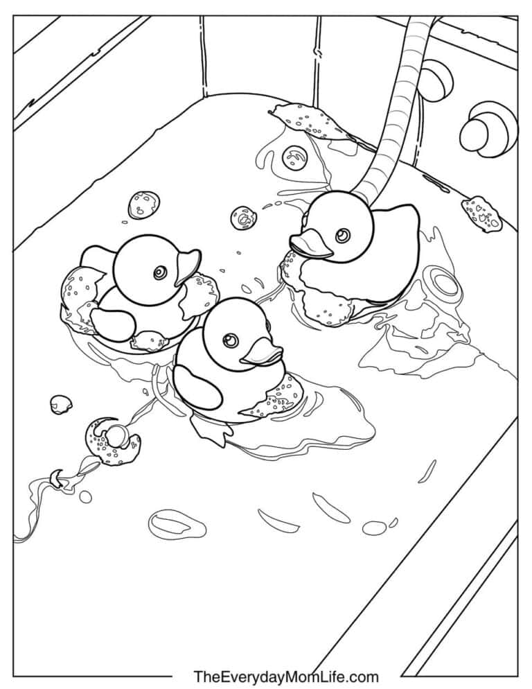 PDF Printable Duck Coloring Pages - The Everyday Mom Life