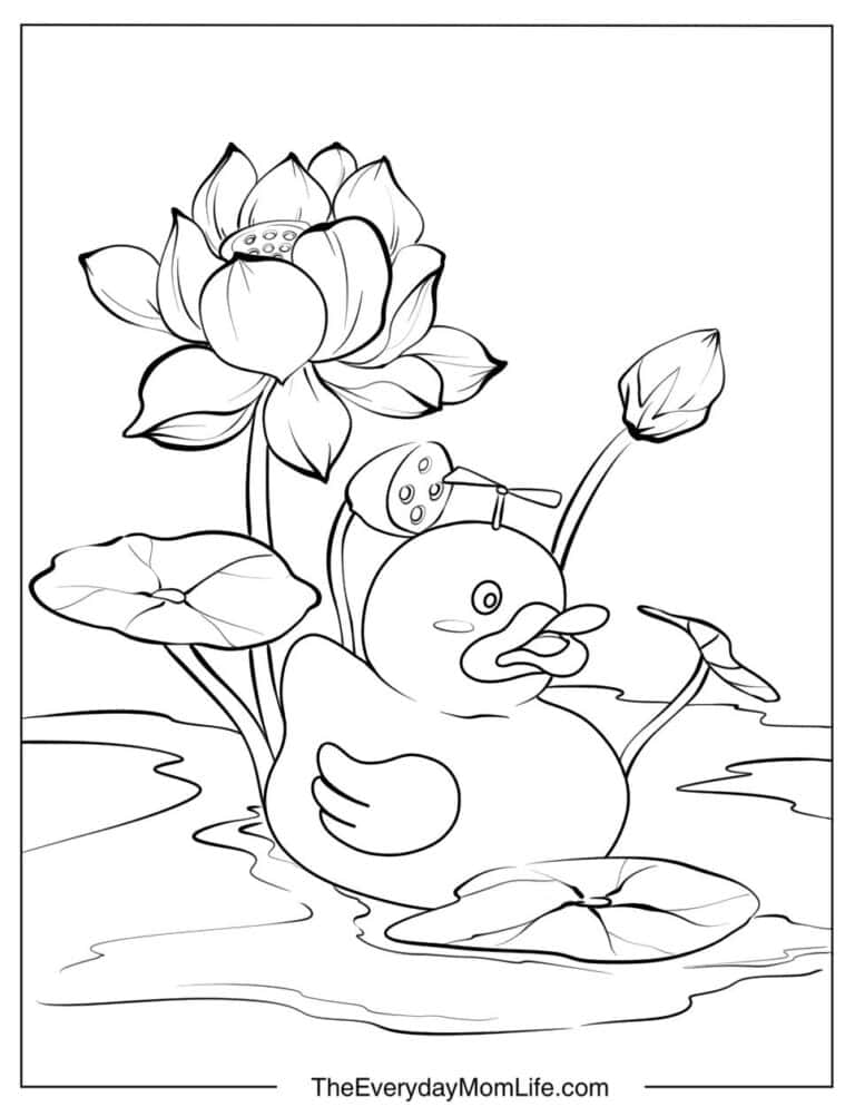 PDF Printable Duck Coloring Pages - The Everyday Mom Life