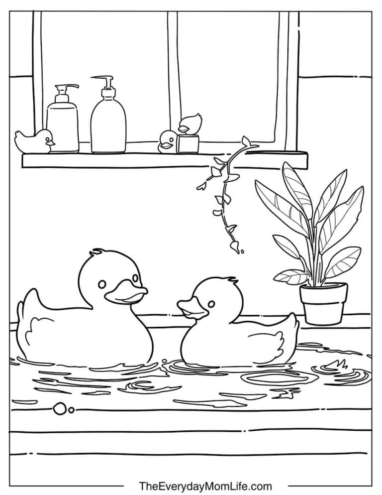 PDF Printable Duck Coloring Pages - The Everyday Mom Life