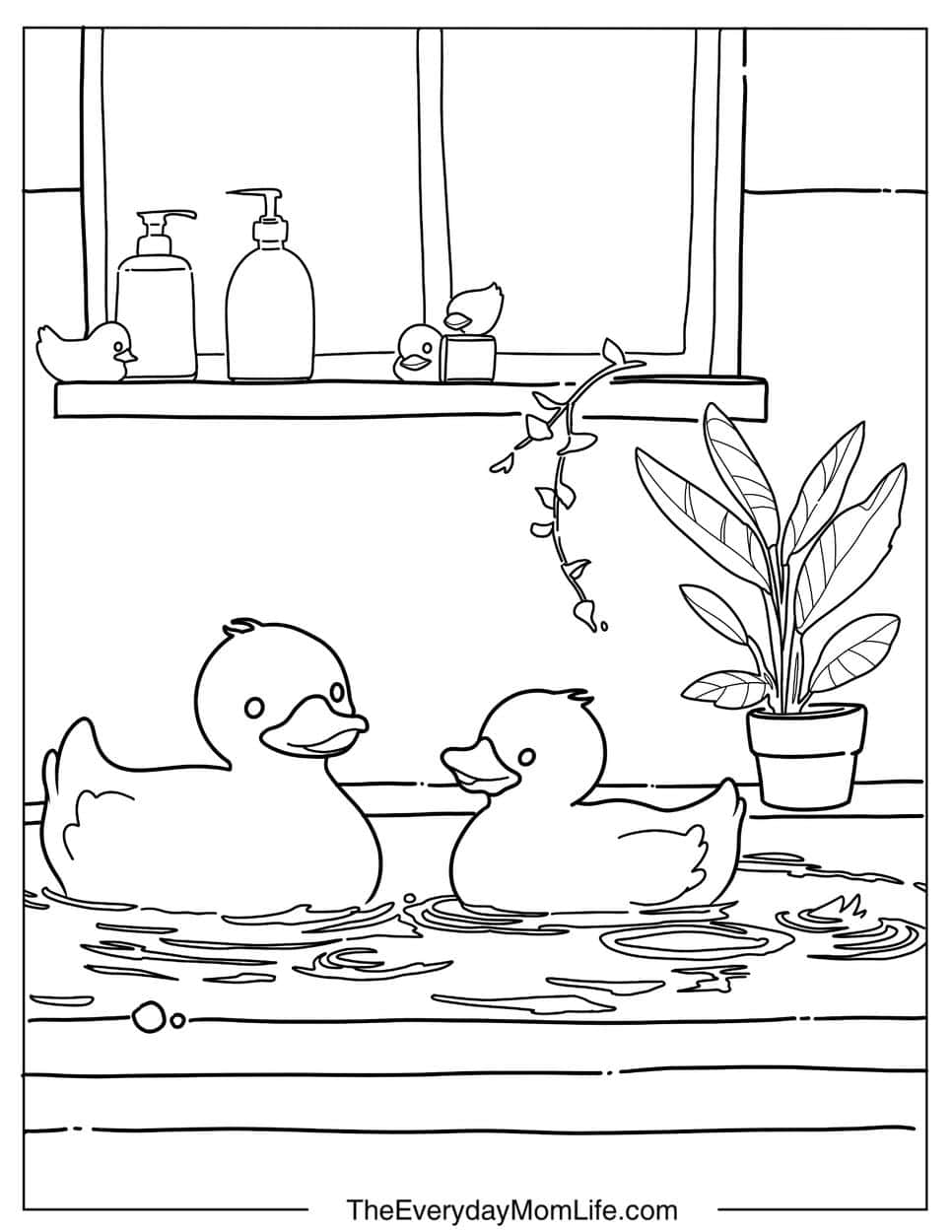 PDF Printable Duck Coloring Pages - The Everyday Mom Life