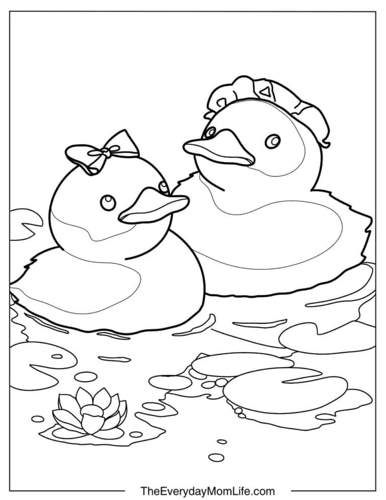 PDF Printable Duck Coloring Pages - The Everyday Mom Life