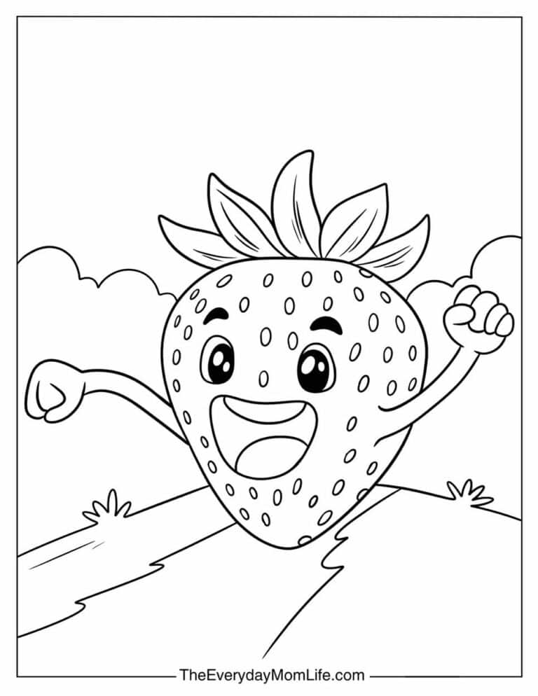 Strawberry Coloring Pages for Kids (Free Printable)