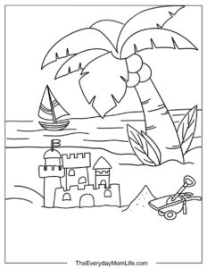 Beach Coloring Pages for Kids (Free PDF)